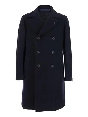Tagliatore Arden Double-breasted Wool And Cashmere Coat - Blue
