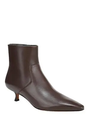 Vince Simone Leather Ankle Boots - Cacao Brown