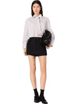 Maje Rhinestone Striped Shirt With Removable Tie - Stripe