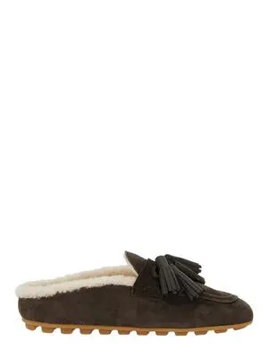 Hogan Suede Slipper Loafer - Brown