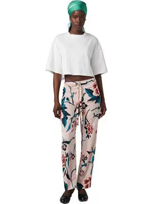 Diane Von Furstenberg Straight Leg Pants - Dancing Rose Bare