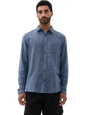 Vince Double Face Long Sleeve Shirt - Chambray