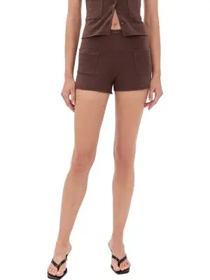 PEACHY DEN Marie Knit Shorts - Chocolate