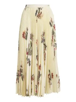 Etro Floral Pleated Maxi Skirt - Yellow