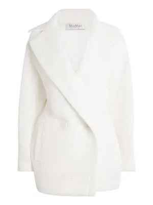 Max Mara Mesh Teddy Bear Coat - White