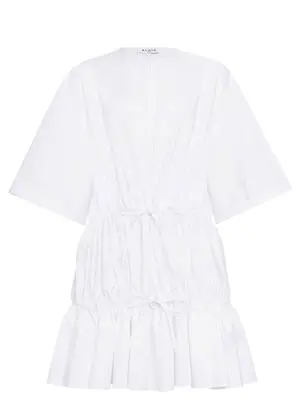 Alaïa Cotton Poplin Mini Dress - White