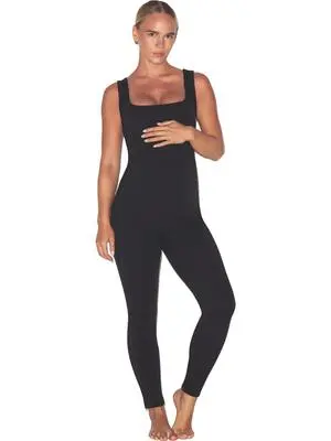 SKIMS Cotton Jersey Maternity Catsuit - Soot