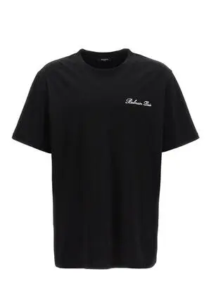 Balmain Signature' T Shirt - White/black