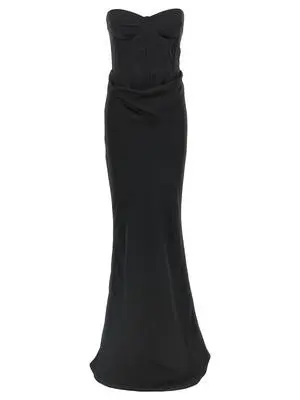 Remain Birger Christensen Satin Corset Maxi Dress - Black