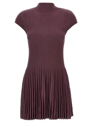 Magda Butrym Knitted Cotton Mini Dress - Purple