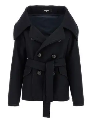 Dsquared2 Peacoat Robe Wool Coat - Blue