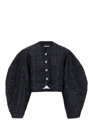 ROTATE BY BIRGER CHRISTENSEN Sequin-appliqué Bouclé Blazer - Blue