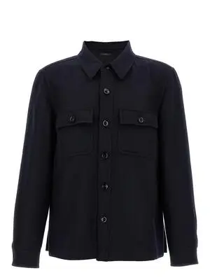 TOM FORD Double Splittable Light Wool' Overshirt - Blue