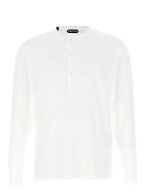 TOM FORD Ribbed Cotton T Shirt - White