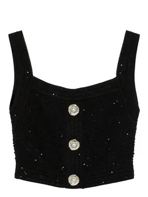 Balmain Tweed Top - Black