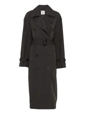 DUNST Cotton-Blend Trench Coat Black
