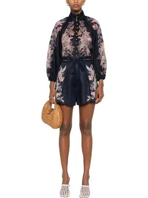 ZIMMERMANN Rhiannon Printed Linen Shorts