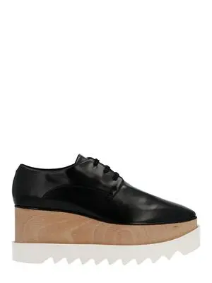 Stella McCartney Elyse' Eco-leather Lace-up Wedges - Black