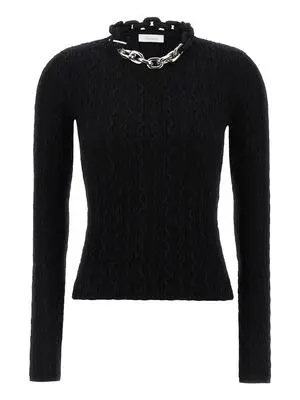 Rabanne Necklace Sweater - Black