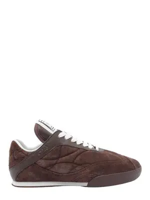 Chloé Kick Suede Leather Sneakers - Brown