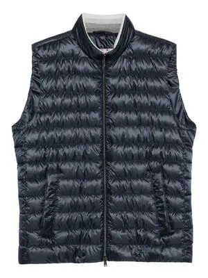Herno Quilted Nylon Down Vest - Blue