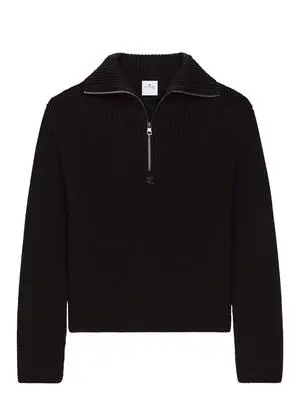 COURREGES Zipped Wool Sweater - Black