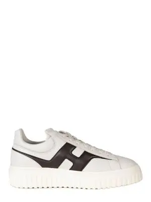 HOGAN PRE H Stripes Leather Sneakers - Brown