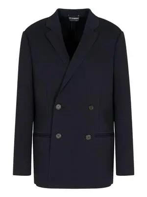 Emporio Armani Single-breasted Blazer Jacket - Blue