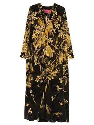F.R.S FOR RESTLESS SLEEPERS Silk Blend Printed Maxi Dress - Yellow