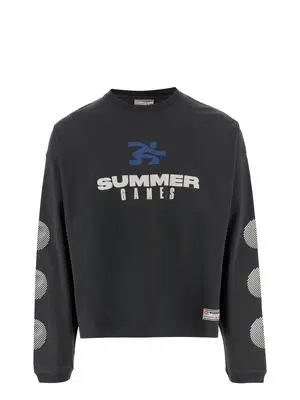 SUMMER GAMES Cotton Sweatshirt With Logo - Black