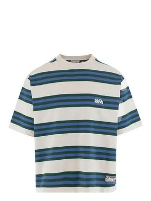 SUMMER GAMES Striped Cotton T-shirt - Red