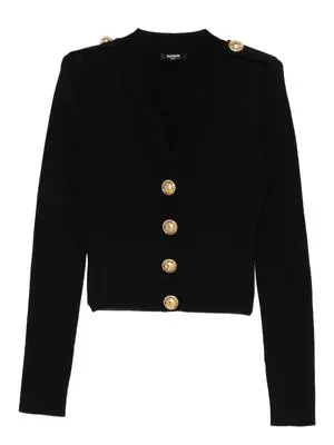 BALMAIN V-Neck Ribbed Cardigan