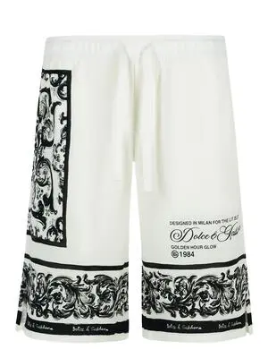 Dolce & Gabbana Maiolica Print Bermuda Shorts White