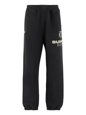 SUMMER GAMES Cotton Jogger Pants With Logo - Black