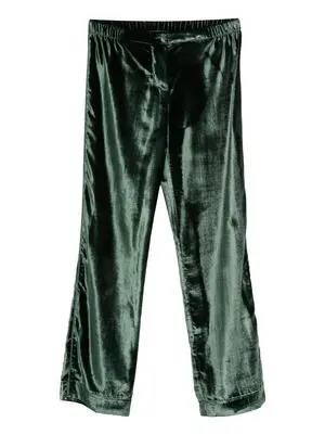 F.R.S FOR RESTLESS SLEEPERS Velvet High-waisted Trousers - Green