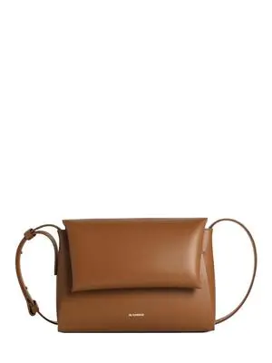 JIL SANDER Messenger Leather Crossbody Bag - Brown