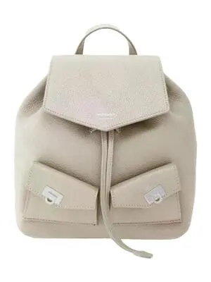 FERRAGAMO Geometric-flap Drawstring Backpack - Neutrals