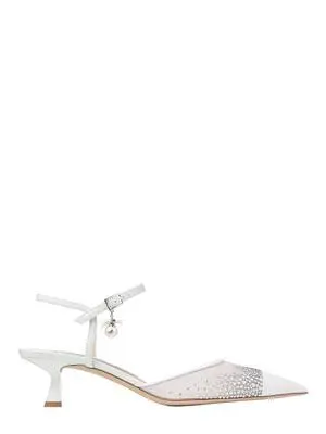 JIMMY CHOO 45mm Aren Crystal-embellished Pumps - White