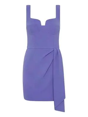 Rebecca Vallance Violetta Sweetheart-neckline Draped Minidress - Blue