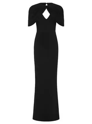 Rebecca Vallance Cameron Cape-neckline Maxi Dress - Black