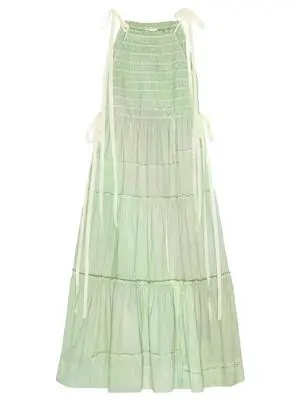 GANNI Tiered Dress - Green