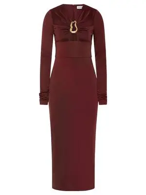 Rebecca Vallance Mischa Long-sleeve Cut-out Midi Dress - Red