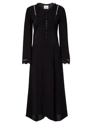 Isabel Marant Faustina Broderie Anglaise Maxi Dress - Black
