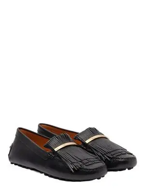 TOD'S Gommino Leather Driving Shoes - Black