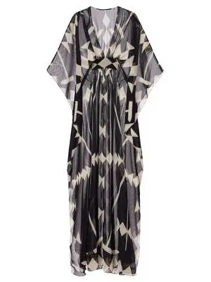 Johanna Ortiz Printed Georgette Maxi Dress - Black