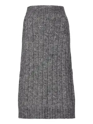 Max Mara Otello Cotton And Wool-blend Midi Skirt - Grey