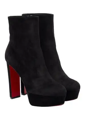 CHRISTIAN LOUBOUTIN Suede Ankle Boots - Black