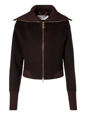 Victoria Beckham Wool And Cashmere Bomber Jacket - Brown
