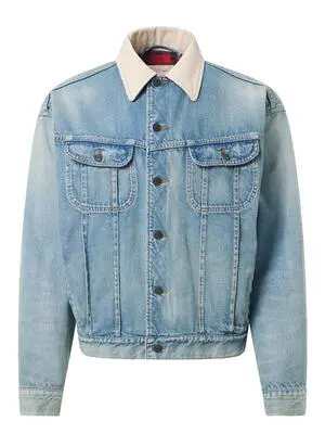 THE ROW Joret Corduroy-trimmed Denim Jacket - Blue