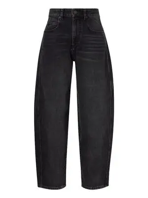 Isabel Marant Oriane Mid-rise Barrel-leg Jeans - Black